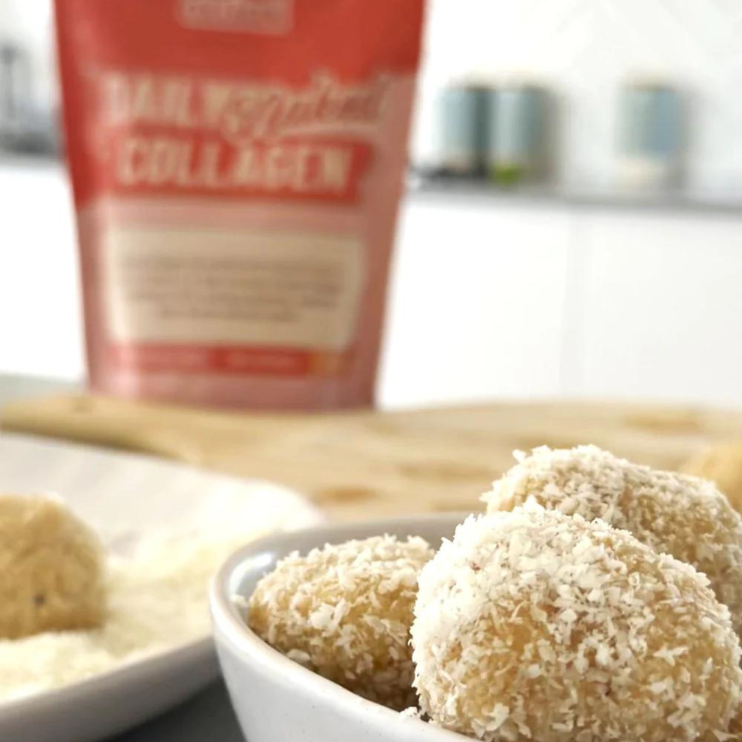 VANILLA & COLLAGEN COCONUT BALLS – BECOLLAGEN